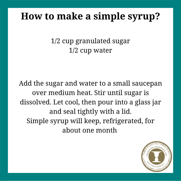 How to make a simple syrup – Championz Gin